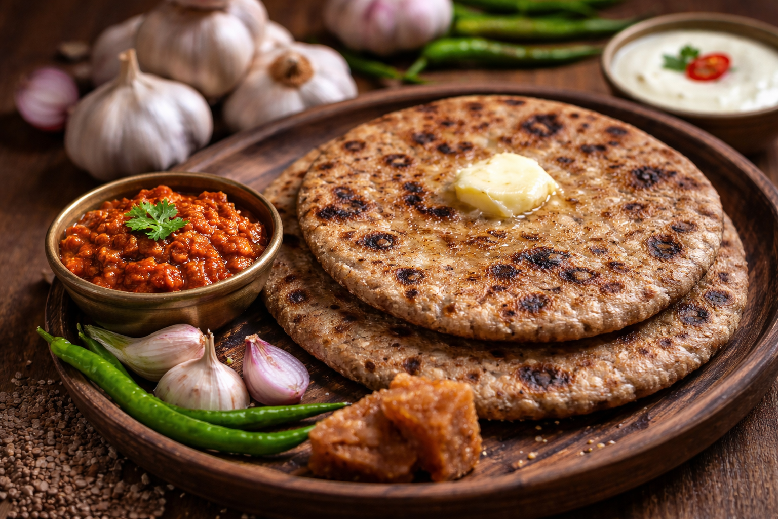 Bajre Di Roti with Lehsun: A Taste of Punjabi Tradition | Queen's ...